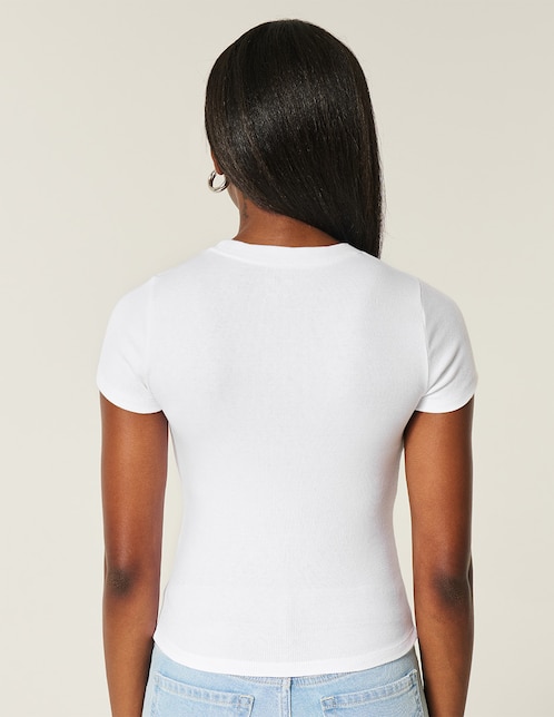 Playera manga corta Hollister Temporada cuello redondo para mujer 3